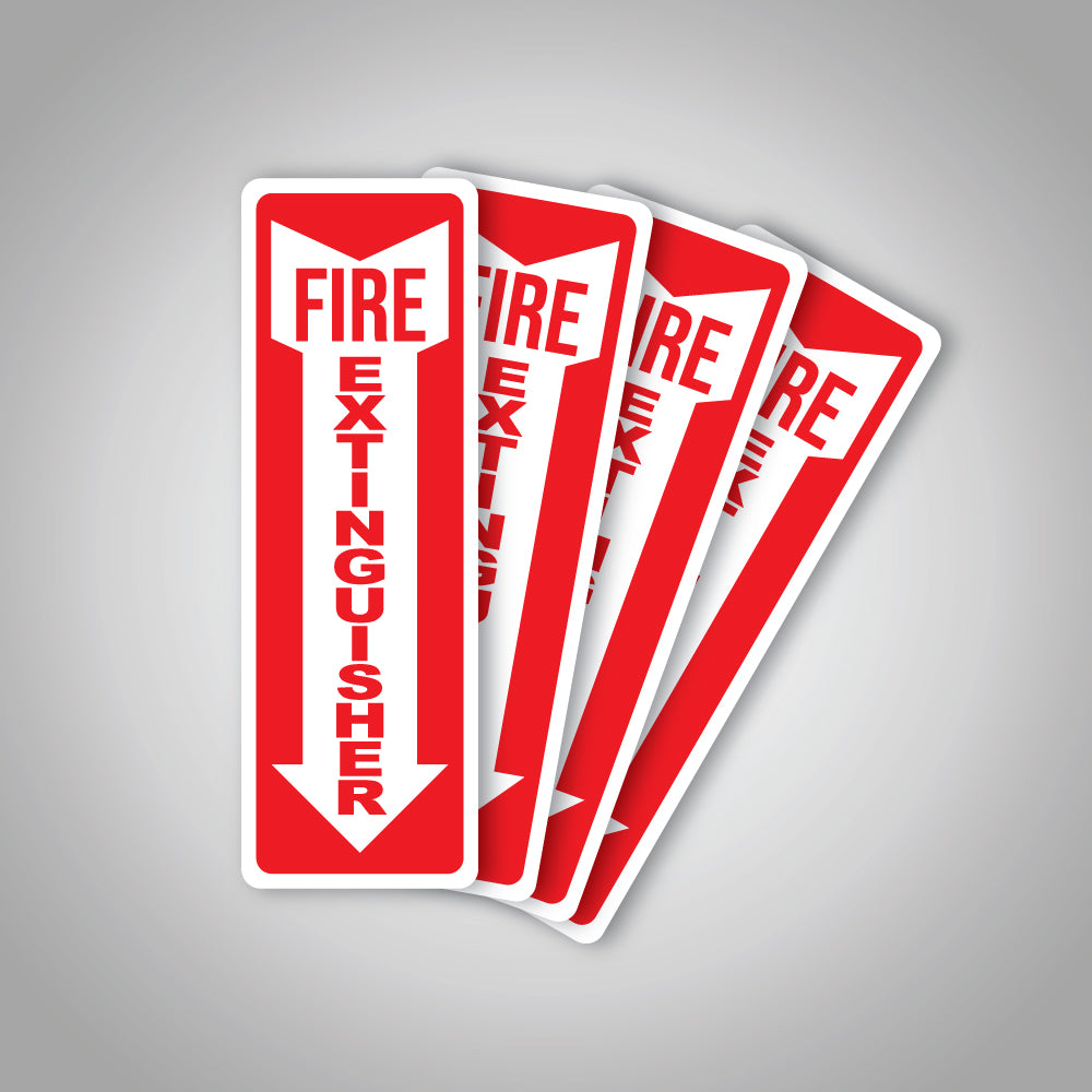 Fire Extinguisher Sign Vinyl Sticker Text Only 4 x 12-4 Pack – CertifyMe