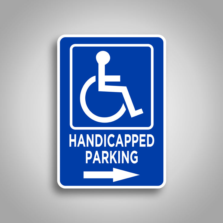 Handicapped Parking Sign Right Arrow – CertifyMe